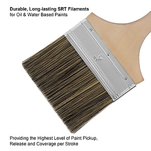 Double Thick Chip Paint Brush, 4 inch / 100mm Stain Brushes for Painting Walls and Fence Staining, Wooden Handle Masonry Paintbrush for Varnish, Paste, Gesso and Limewash