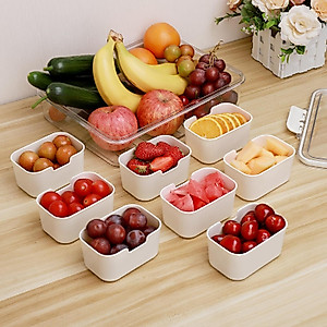 Rtuokad Divided Serving Tray with Lid and Handle,Snack Platters, Protable Snack Box Container for Sweets, Candy, Veggie, Biscuit, Nuts, Fruit, Easy to Carry and Wash (8 Organisers)
