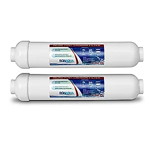 T33 Inline Coconut Grade Activated Carbon Pre/Post Membrane Filter for Taste and Odor Reduction WELL-MATCHED with AICRO, K2533JJ, FT15, IC-100A (Set of 2)