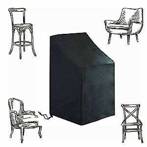 Stackable Outdoor Chair Covers Waterproof, Patio Chair Covers For Outdoor Furniture, Outdoor Furniture Covers, Durable 210D Oxford Barstool Chair Covers, Fits for 4-6 Stackable Dining Chairs,25.2"Lx 25.2"Wx 47.24Hx 27.56"H