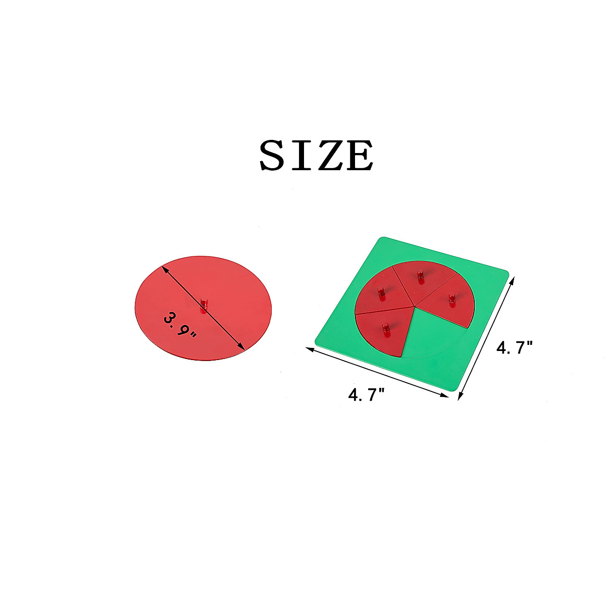 Montessori Educational Toys for Kids 5-7 Iron Fraction Circular Toddler Learning Fractions Knob Puzzle Math Games Preschool Learning Educational Toys & Homeschool Supplies