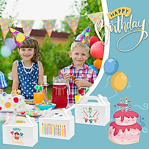 Moretoes 48 Pack White Treat Boxes Gable Boxes Party Favor Boxes Paper Gift Boxes for Birthday Party Shower 6 x 3.5 x 3.5 Inches