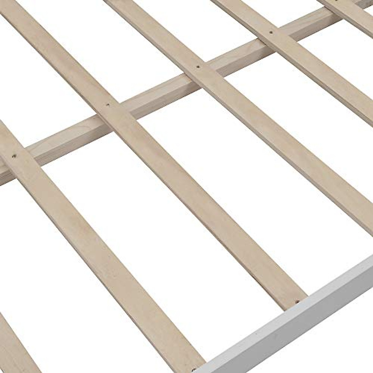 Myshle Full Size Daybed Frame, Wooden Full Day Bed with Wood Slat Support, Upgraded Full Bed Frame, Full Size Sofa Bed for Bedroom, Living Room, No Box Spring Needed, White