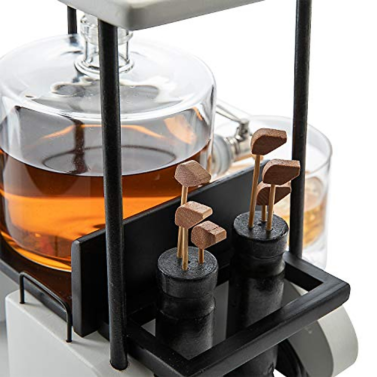 Golf Decanter Whiskey Decanter and 2 Whiskey Glasses - The Wine Savant, Golf Gifts for Both Men & Women, Golf Accessories, Golfer Gifts, Based on A Replica Golf Cart (850ml Decanter - 8 Ounce Glasses)