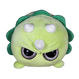 Grumpy Baby Dinosaur - Adorable Super Soft Plush Triceratops Stuffed Animal Toy (Glitter Eyes) - Large 8 Inch - Unique Gift for Kids and Adults