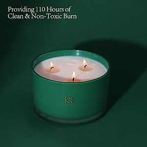 ESNA HOME Aromatherapy Scented Candles | Lavender Essential Oil | 19.4oz 110 Hours Burn Gold Lid Soy White Candles | Self Care Gifts for her | Luxury for Women | Room Decor Candles for Home Scented