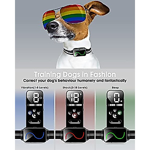 FATEAR Dog Training Collar, Dog Shock Collar with 2600FT Remote Range, Fashion Electronic Collar for Large Medium Small Dogs, Beep/Vibration/Electric Shock, Security Lock, Waterproof