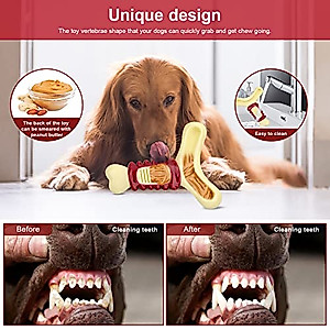Apetpup Durable Dog Chew Toy for Aggressive Chewers, Indestructible Dog Toys, Nylon Dog Chew Toys for Small Medium Large Dogs, Vertebrae Shape Toys, Bacon Flavor
