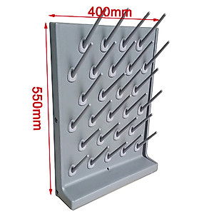 JAYEUW 2Pcs Lab Drying Rack, Wall-Mount Laboratory Glassware Drying Rack, 27 Pegs Lab Drying Draining Rack, w/Tray Hole+Water Outlet Hose (US Stock)