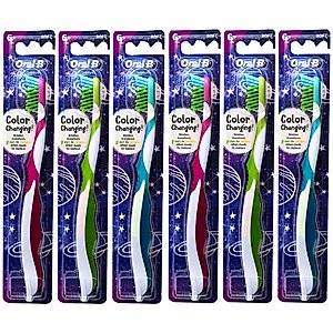 Oral-B Pro-Health Junior CrossAction Galaxy Toothbrush, Ages 6+, Soft - Pack of 6