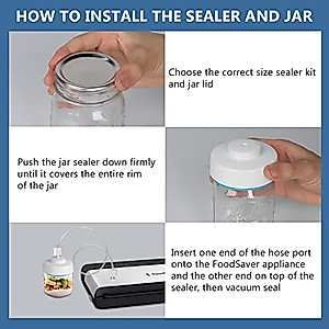 WANCHIY 1 Set Accessory for Mason Jars, Jar Sealer for Food Storage, Fit with Mason Jars and Reusable Vacuum Sealer Bags and Canning Jars, Compatible with FoodSaver Vacuum Sealer, Portable Can Sealer(Jar Sealer)