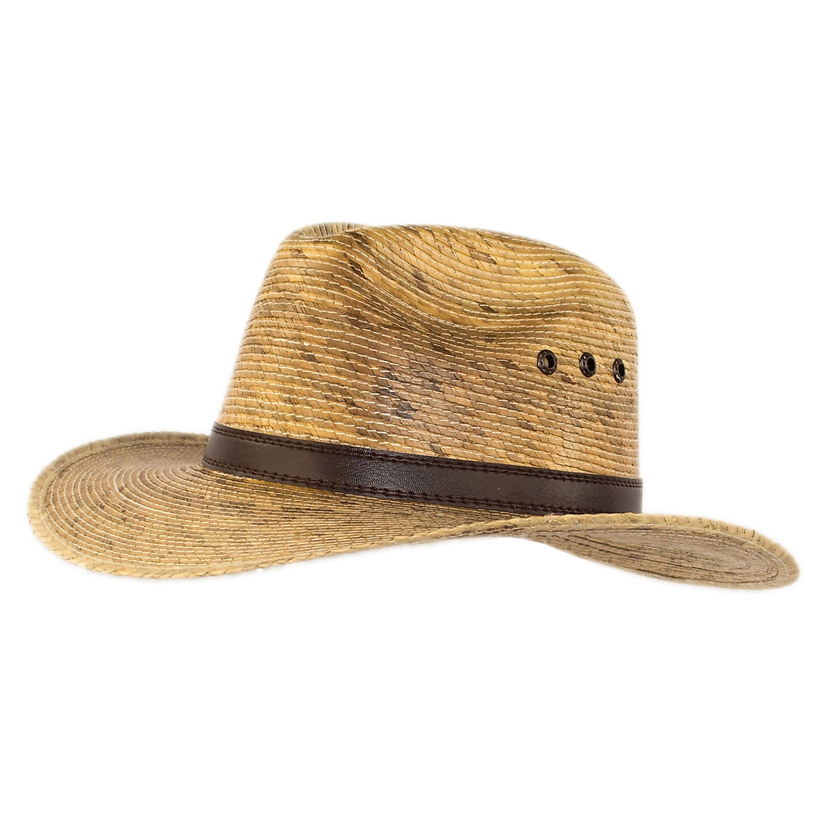 Rising Phoenix Industries Palm Leaf Straw Trilby Wide Brim Fedora Golf Sun Hat for Men or Women, UV UPF Protection Natural