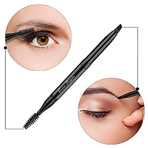 2 Pieces Retractable Eyebrow Lip Brush Soft Eyelash Makeup Brush Set With Cap Concealer Eyeliner Travel Cosmetic Brushes