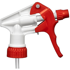 Decony Heavy Duty Replacement Trigger Sprayer Nozzles Industrial and Commercial Cleaning Chemical Resistant for 16oz / 32oz Spray Bottle W/Adjustable 9.25" Dip Tube for 28/400-12 pc.