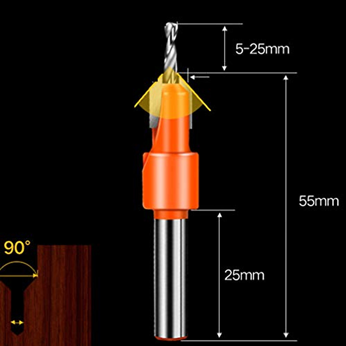 ULTECHNOVO 3pcs Self Tapping Screw Woodworking Countersink Tools Countersink Tool for Wood Drill Taper Hole T Tool Countersink Drill Bit for Wood Hole Drill Bit Salad Drill Wood Screw
