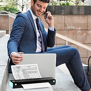 Portable Printers Wireless for Travel, M08F Thermal Inkless Printers for Home use, Compatible with Phone & Laptops, M08F Printer Kit & A4 Size Folded Paper 100 Sheets