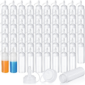 60 Pieces 4 oz Plastic Condiment Squeeze Bottles Small Squirt Bottles for Cooking with Twist on Cap Lids Clear Ketchup Bottles Squeeze Oil Syrup Sauce Dispenser Container for Food Barbecue Crafts