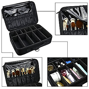 goldwheat Travel Makeup Case Beauty Cosmetic Bag Multifunctional Makeup Bag with Adjustable Shoulder Strap