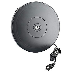 Homend 110V Electric Motorized Rotating Turntable Display Stand with LED, 10inch/25cm Diameter 22lb Load, 360 Degree Rotating in Either Direction, for Photography, Showcase (10inch/25cm,Black)