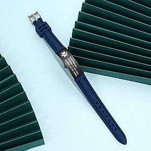 Fortheday Personalized Medical Alert Bracelets for Women Men Kids Adjustable Silicone Medical Bracelets Custom Waterproof Life Medical ID Bracelets Alert Bracelets (Deep Blue)