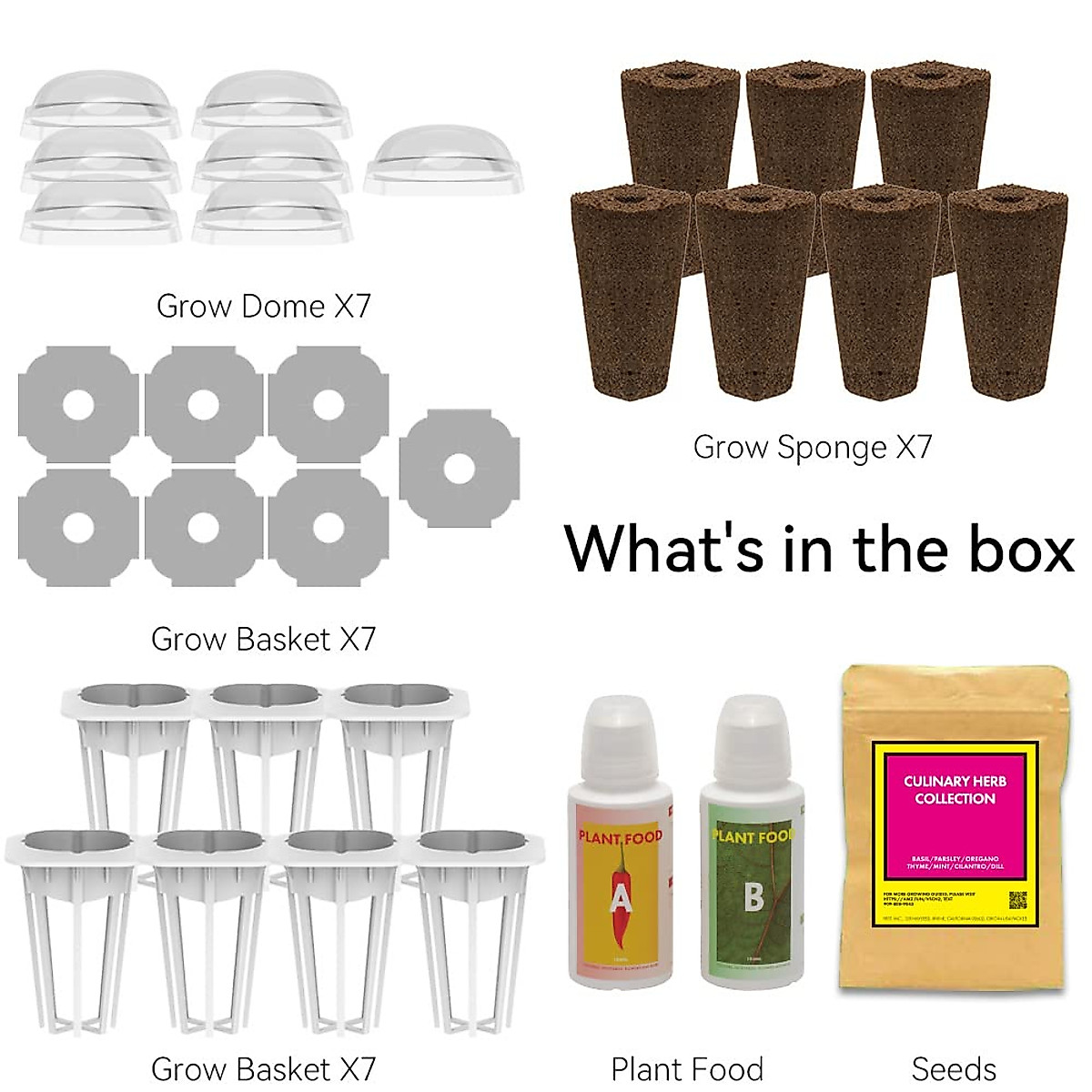 LYKO Basil Cilantro Dill Mint Seed Starter Kit for Hydroponics Growing System, Vegetable Pod Kits for Planting Indoor Garden 500+ Seeds (Basil, Parsley, Oregano, Thyme, Mint, Cilantro & Dill) 7 Pods