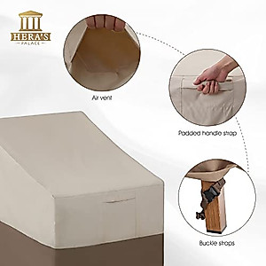 HERA'S PALACE Outdoor Patio Chair Covers, 600D Heavy Duty Outdoor Chair Covers with Handle, Waterproof, Windproof & Anti-UV , Large Patio Chair Cover, 38x31x31 inches