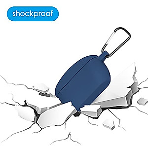 Geekria Silicone Case Cover Compatible with JBL Wave 100TWS, Vibe 100 TWS True Wireless Earbuds, Earphones Skin Cover, Protective Carrying Case with Keychain Hook, Charging Port Accessible (Blue)