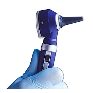 MEDCASE Brilliance Otoscope - Professional Ear Scope with LED Light and Speculum for Ear Examination and Diagnosis - Ideal for Professional and Home Use - Blue