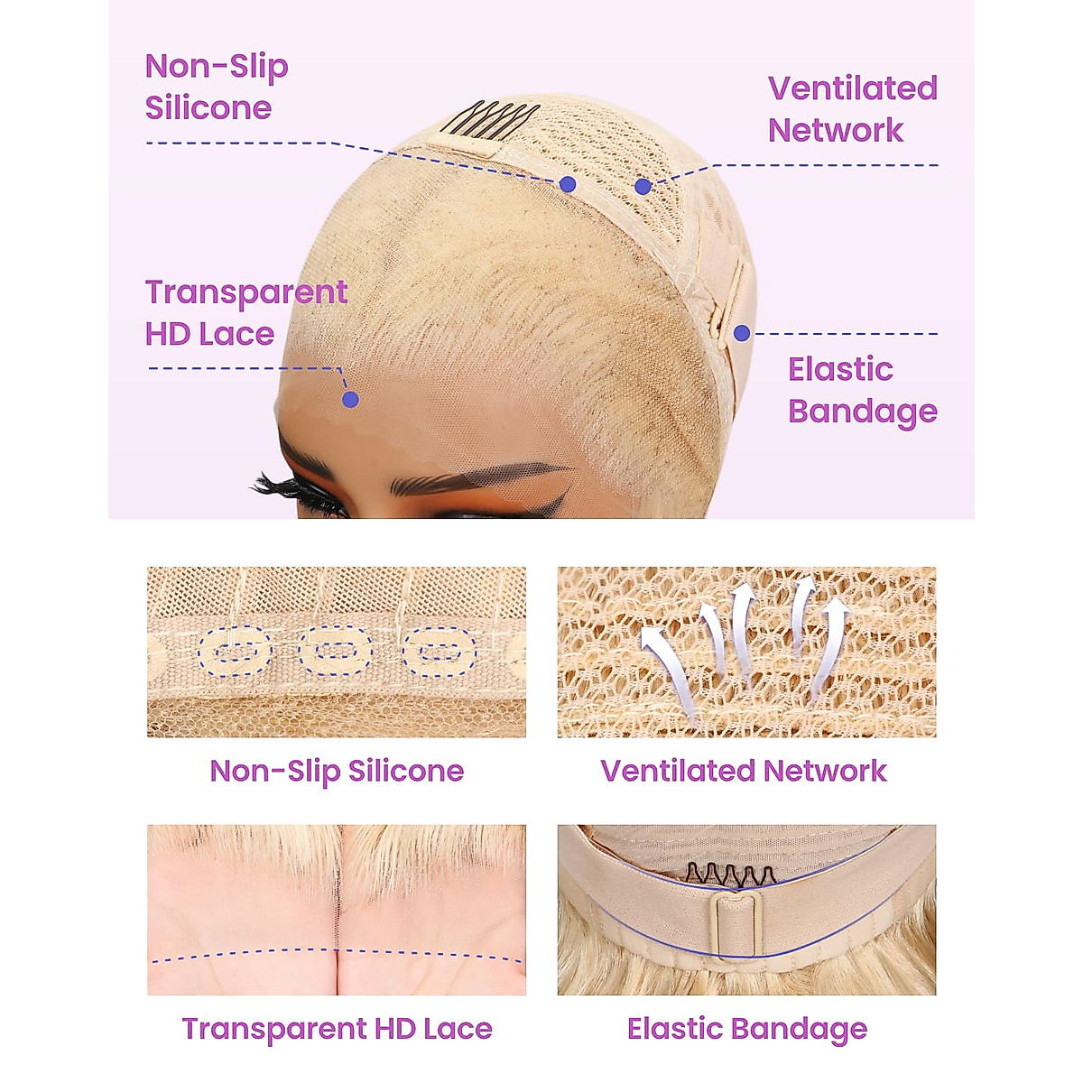 Arabella 613 Lace Front Wig Human Hair 13x4 Blonde Lace Front Wigs Human Hair 210% Density Body Wave 613 Frontal Wig Pre Plucked With Baby Hair (20inch, 613 13X4 body wave wig)