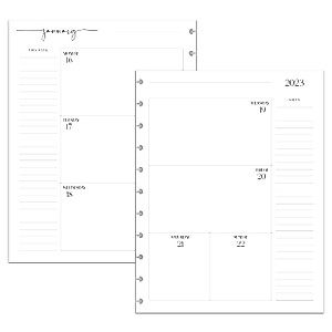 BetterNote 2024 HORIZONTAL Calendar Refill for Disc Notebook, Fits Levenger Circa, Staples Arc Jr, TUL Office Depot, Happy Planner, InkWell Press, MAMBI, NOTIQ (Modern, 11-Disc, 8.5"x11")