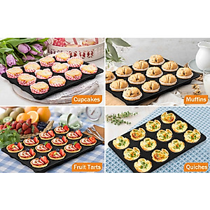 TeamFar Muffin Pan, 12 Cup Cupcake Pan Muffin Tin with Stainless Steel Core & Nonstick Coating, for Baking Muffins Cupcakes, Healthy & Welded Firmly, Easy Release & Clean, Oven Safe–Set of 2