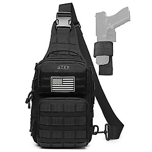 ATBP Tactical Sling Backpack With Holster Military Crossbody Bag for Men Single Shoulder Back Pack 10L