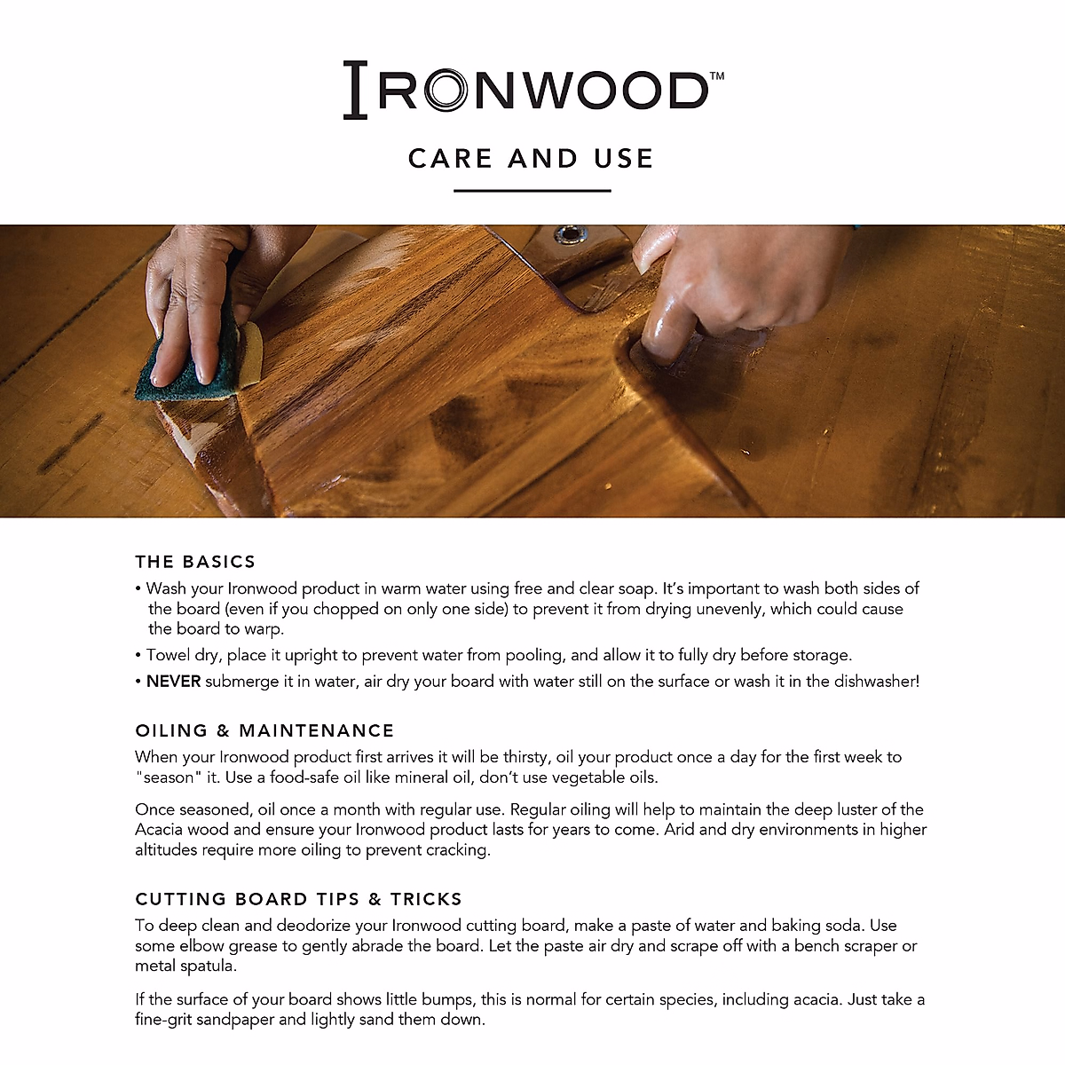 Ironwood Gourmet Large End Grain Prep Station Acacia Wood Cutting Board, 14 x 20-Inch, Brown