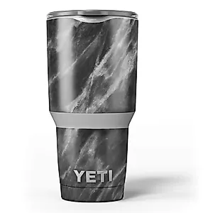 Design Skinz Black and Chalky White Marble - Skin Decal Vinyl Wrap Kit Compatible with The Yeti Rambler Cooler Tumbler Cups