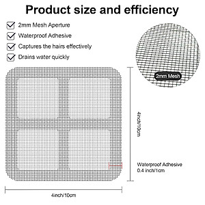 IURRDOP Disposable Shower Drain Cover Hair Catcher Mesh Stickers,30Pcs 4-Inch Disposable Floor Drain Stickers,Universal Sink Drain Cover for Human and Pet Hair - Ideal for Bathroom,Kitchen and Bathtub