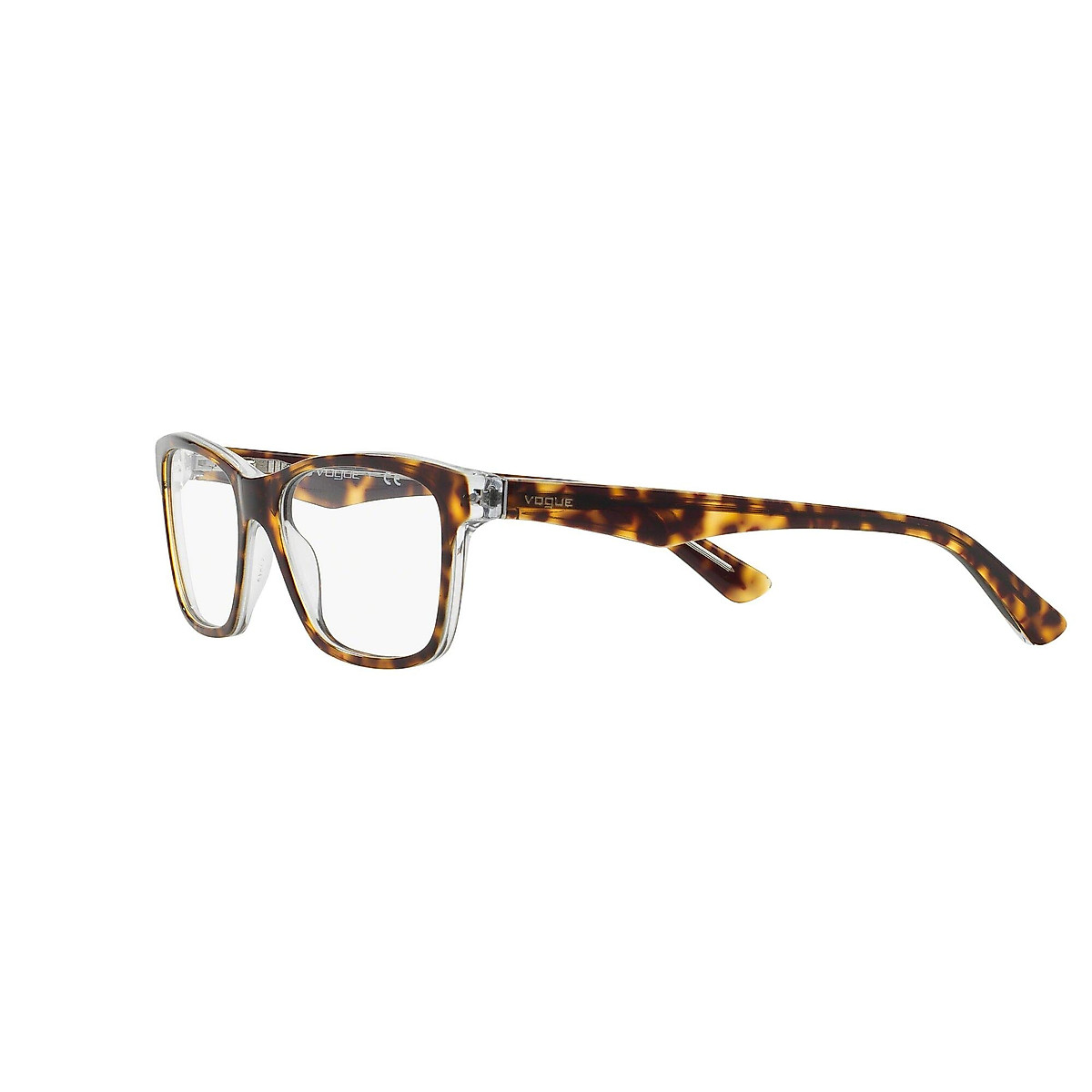 Vogue Eyewear Women's VO2787 Square Prescription Eyeglass Frames, Top Havana/Transparent/Demo Lens, 51 mm