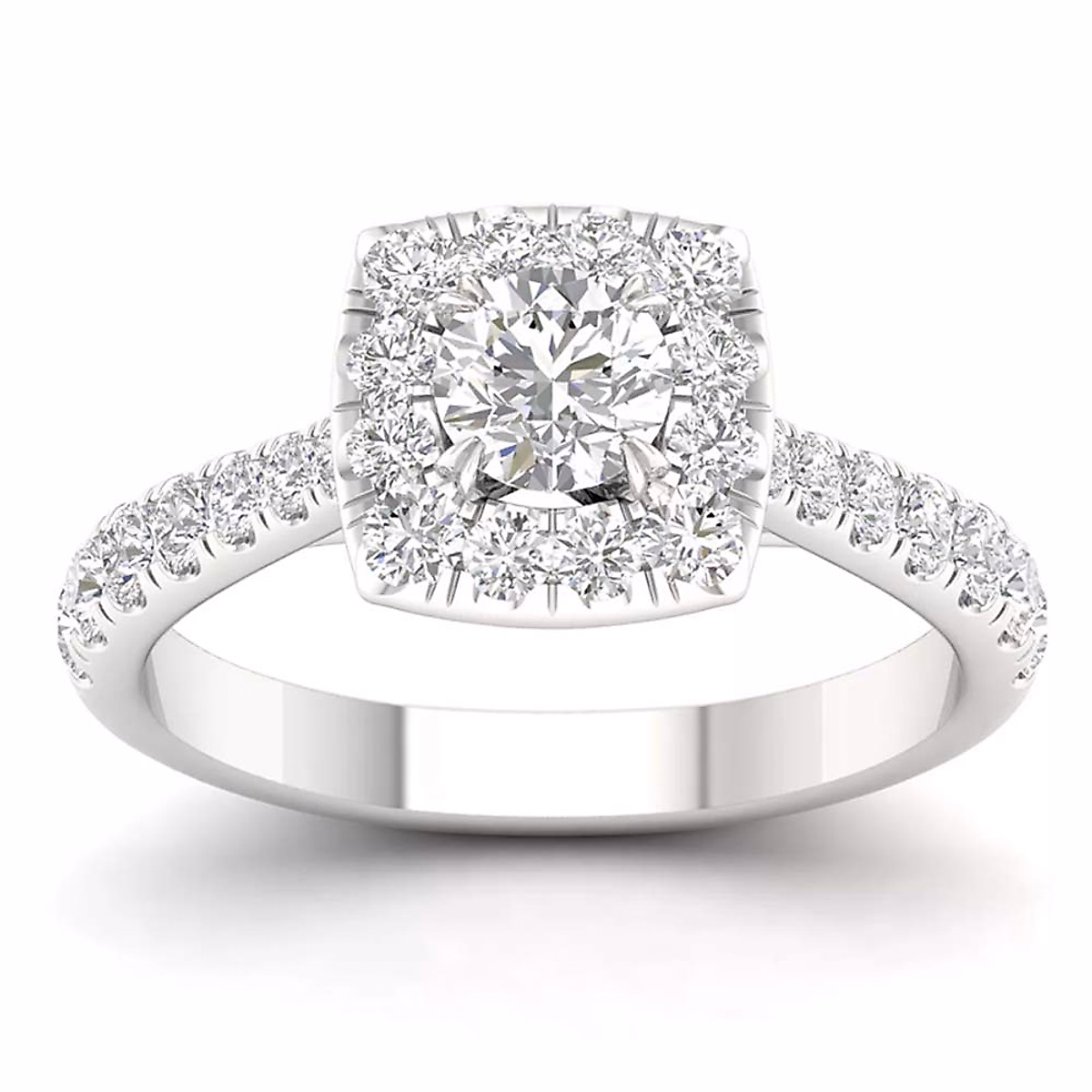 Aihpos Halo Engagement Rings for Women 1-1/3 Carat(ctw) Moissanite Rings 925 Sterling Silver 10K 14K 18K Gold Wedding Anniversary Rings for Her with Text Engraving (10K Gold)