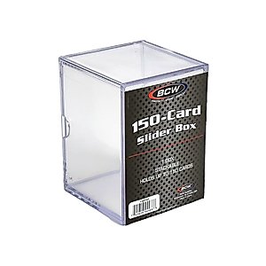 BCW 150 Card Slider Box | Premium Trading Card Storage | Sturdy, Stackable, Crystal-Clear Design for Magic The Gathering, Football, Basketball, Baseball Cards | Trading Card Case