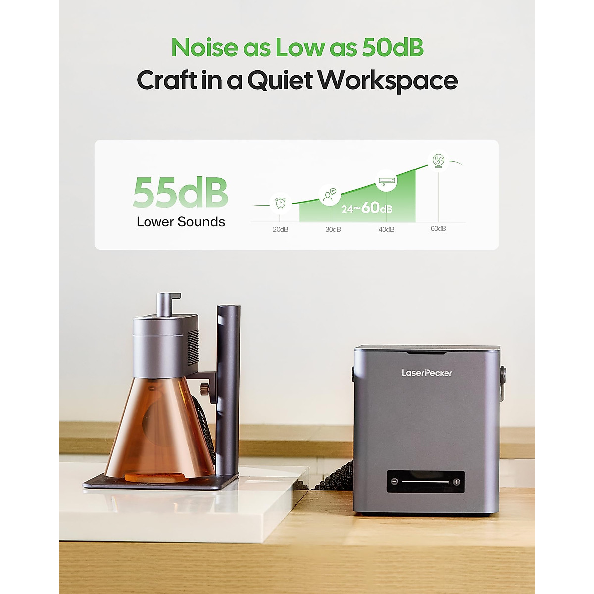 LaserPecker LP4 Laser Engraver Ultimate Bundle with Air Purifier, Slide and Rotary Extension, Dual Laser Engraving and Cutting Machine for Metal, Wood, Acylic, Jewelry etc.