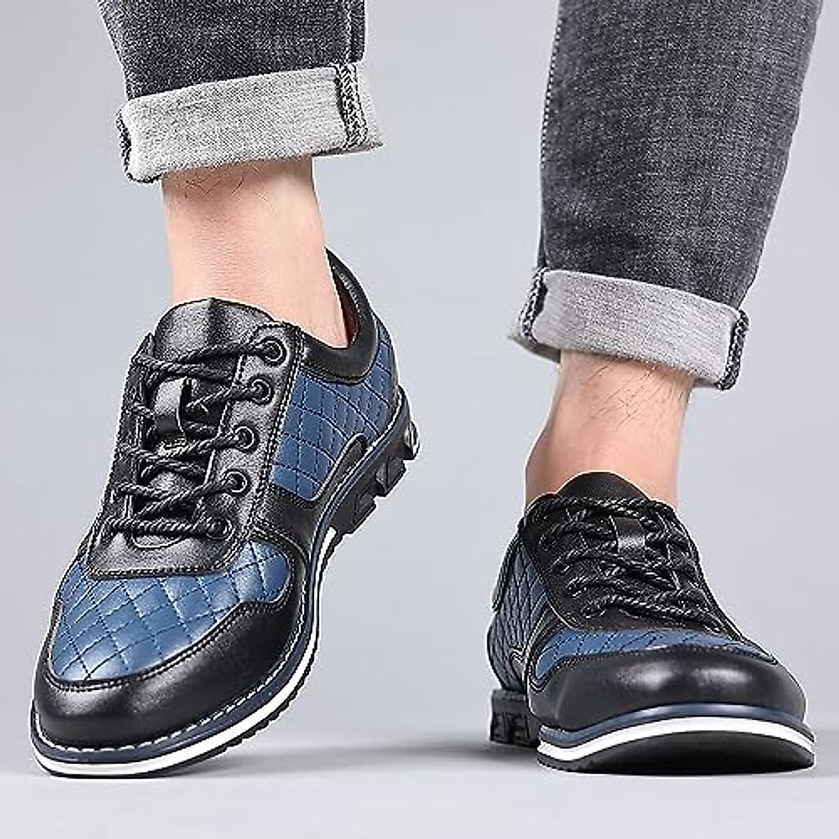COSIDRAM Men Casual Shoes Comfort Loafers Driving Flats Shoes for Male Fashion Business Work Office Dress Lightweight Blue 10