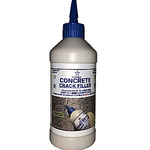 Bluestar Flexible Concrete Crack Filler (Gray), DIY - No Special Tools Needed, Fill Cracks in Concrete Driveways, Sidewalks, Patios, Garage and Basement Floors. 16 fl. oz. Bottle.
