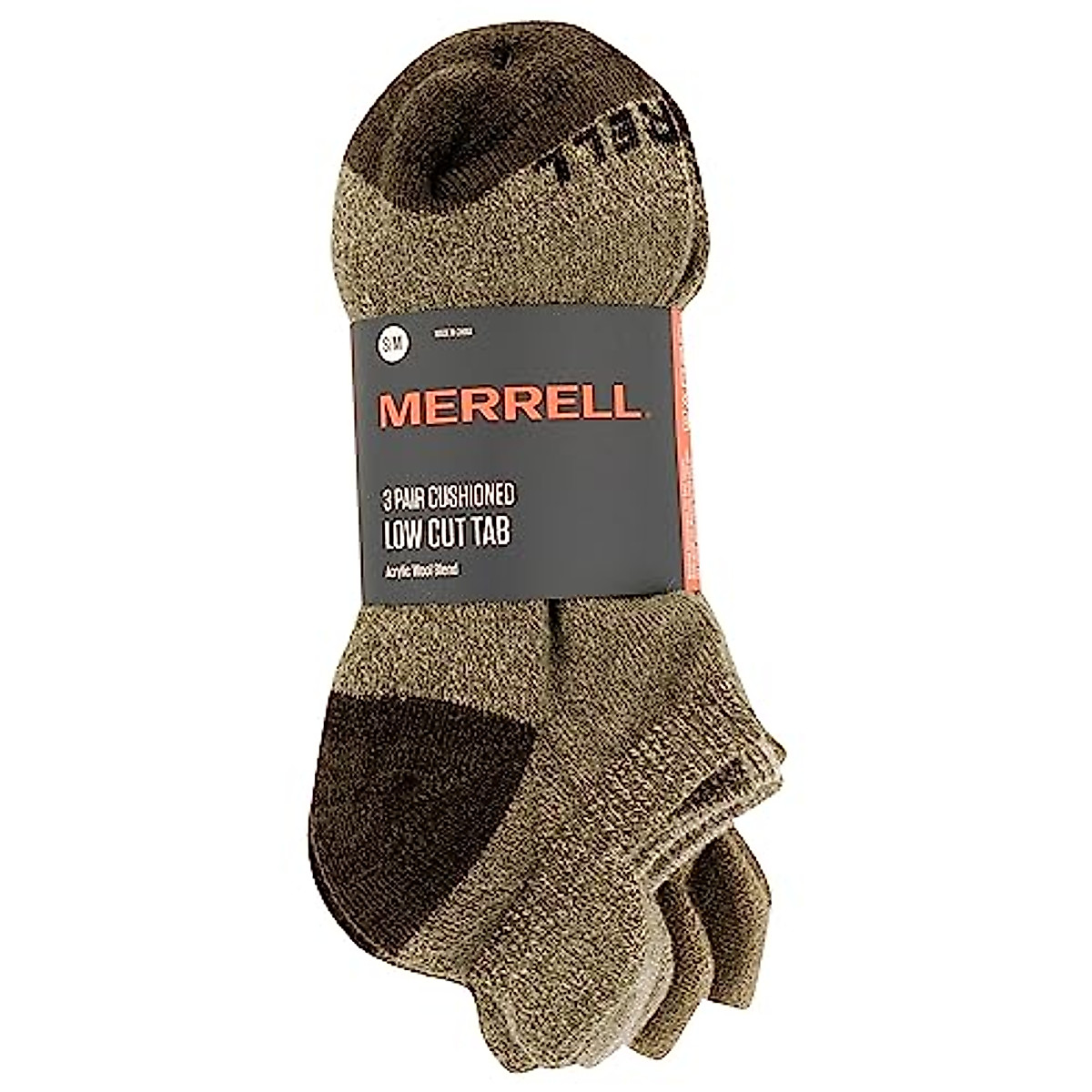 Merrell Men's and Women's Wool Blend Cushioned Hiking Socks – Unisex 3 Pair Pack, Olive Assorted, 5-9.5 Women's /5-8.5 Men's
