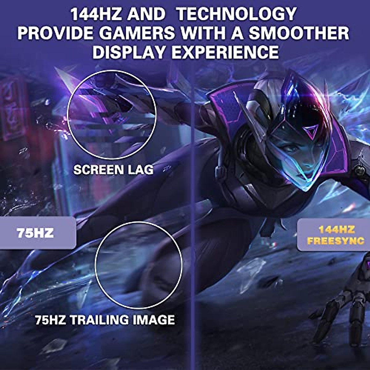 CRUA 27" Curved Gaming Monitor, QHD(2560x1440P) 144Hz/165Hz 99% sRGB Professional Computer Monitors, Support AMD FreeSync, Wall Mountable Installs(HDMI, DP)-Black