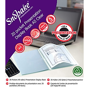 Snopake A5 Presentation Display Book 20 Pockets – Clear, Pack of 1