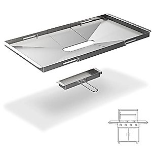 Grease Tray for Gas Grill - Adjustable 24"-30" Universal Grill Replacement Parts for Dyna Glo, Nexgrill, Expert Grill, Kenmore, BHG and More