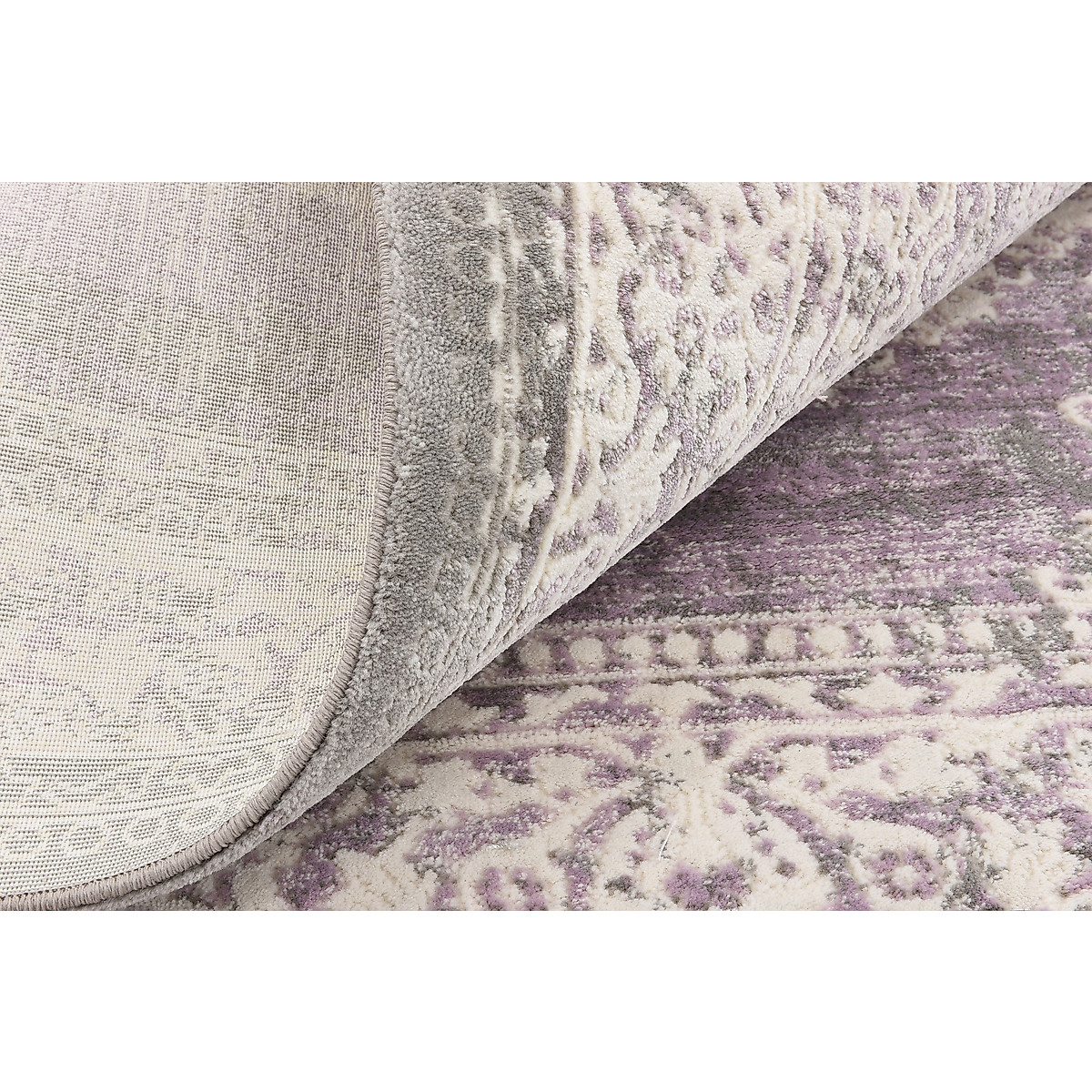 Unique Loom New Classical Collection Area Rug - Olwen (4'Square, Purple/ Gray)