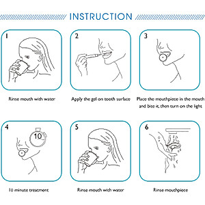 Teeth whitening kit, (4) 35% Hydrogen Carbamide Peroxide, (1) 16X LED Blue Light Accelerator Tray Teeth Whitener for Sensitive Teeth, Gums, Braces Care (Black)