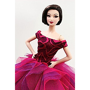 [Handmade Dress Fit for 12" Doll] Cora Gu Classic Off Shoulder Fuchsia Rose Lace Dress/Wedding Gowns Fit for 12" Fashion Doll [Doll's not Included]