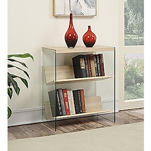 Convenience Concepts SoHo Bookcase, Weathered White / Glass
