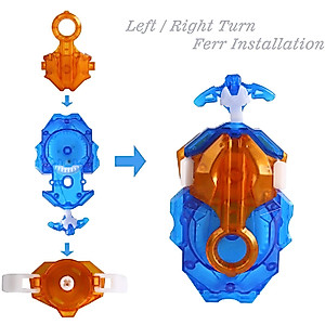 Battling Tops Burst Launcher B-184,L/R Two-Way Launcher,DB Layer System Pull-Wire Launcher (Orange)
